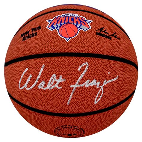 Walt Frazier Signed Knicks Logo Basketball Schwartz Pristine Auction