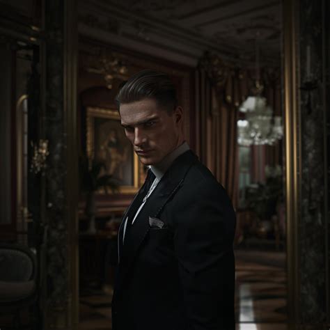 A Man In A Suit Stands In Front Of A Mirror Ai Generated Premium Ai Generated Image