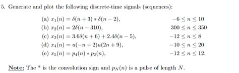 5 Generate And Plot The Following Discrete Time