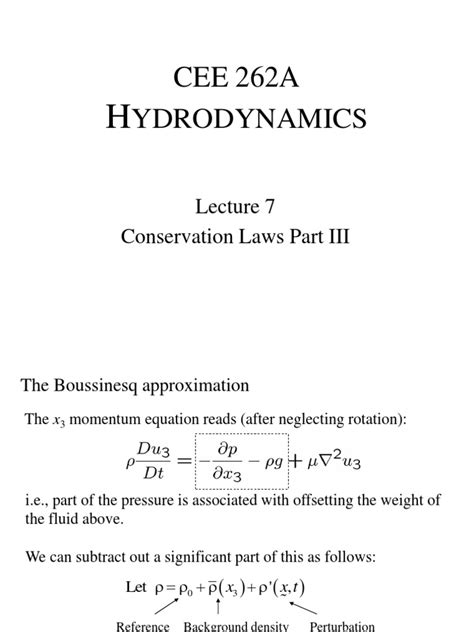 Boussinesq Approximation Lecture7 Navierstokes Equations Motion