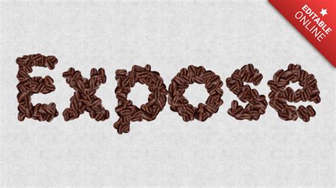 Expose Coffee Bean Font Text Effect Generator