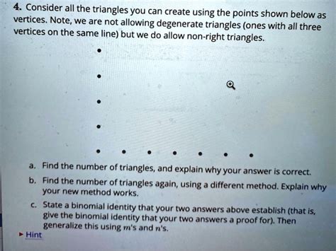 Get Answer 4 Consider All The Triangles You Can Create Using The Points Shown Below Vertices