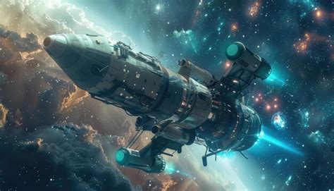 Premium Photo Retrofuturistic Spacecraft Exploring Cosmos