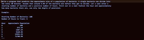 Solved Write A Program That Predicts The Approximate Size Of A