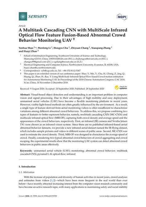 Pdf A Multitask Cascading Cnn With Multiscale Infrared Optical Flow Feature Fusion Based