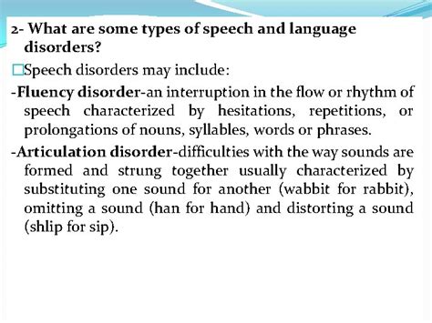 Speech And Language Disorders Speech Language Disorders 1