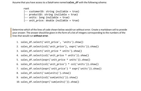 solved assume that you have access to a dataframe named