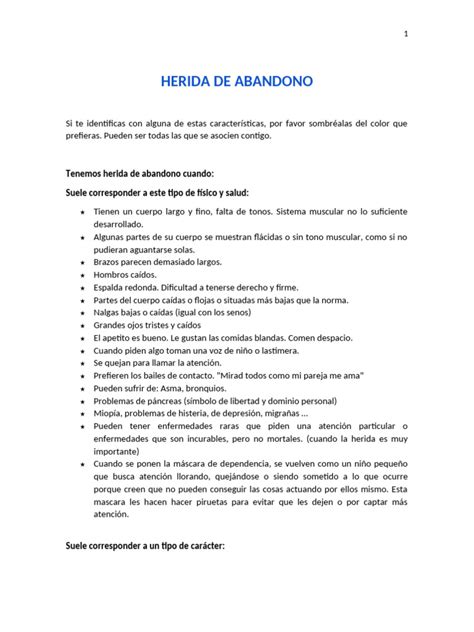 Herida De Abandono Pdf Felicidad Las Emociones