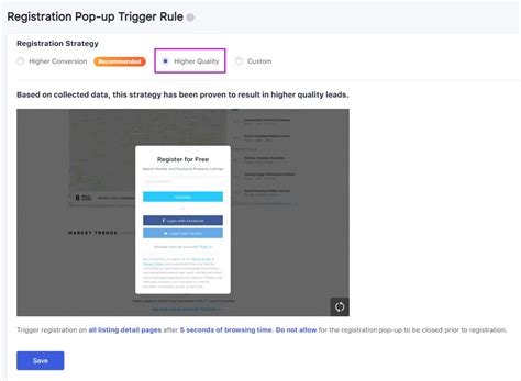 Registration Pop Up Trigger Rule Lofty Help Center