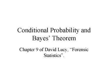 PPT Conditional Probability And Bayes Theorem PowerPoint Presentation Free To View Id