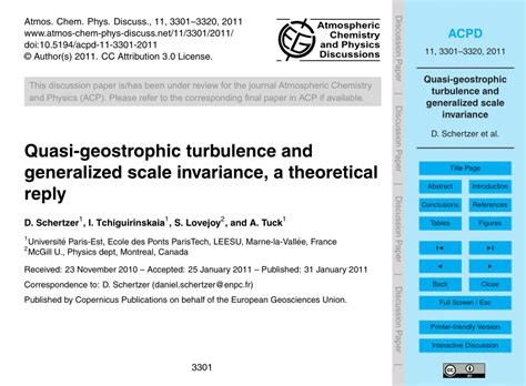 Pdf Quasi Geostrophic Turbulence And Generalized Scale Invariance A Theoretical Reply