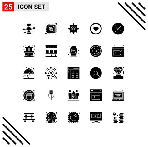 user interface pack of 25 basic solid glyphs of user like processing