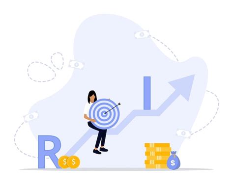 투자 수익 Roi 개념 그림 프리미엄 벡터