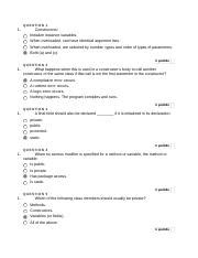 CSIS Quiz Docx QUESTION Constructors Initialize Instance Variables When