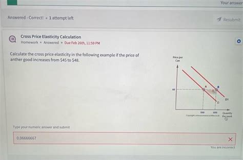 Solved Cross Price Elasticity Calculation Homework