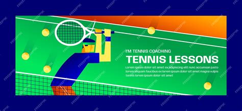 테니스 스포츠 및 활동 소셜 미디어 표지 템플릿 무료 벡터