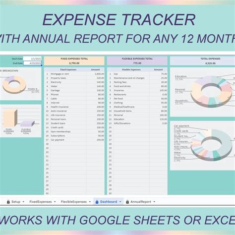 Expense Tracker Excel Spreadsheet Template Monthly Etsy