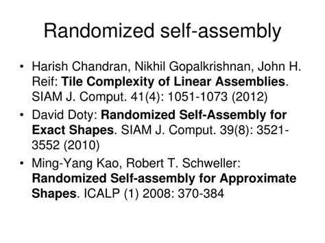 Ppt Notes On Advanced Topics In Algorithmic Tile Self Assembly Powerpoint Presentation Id