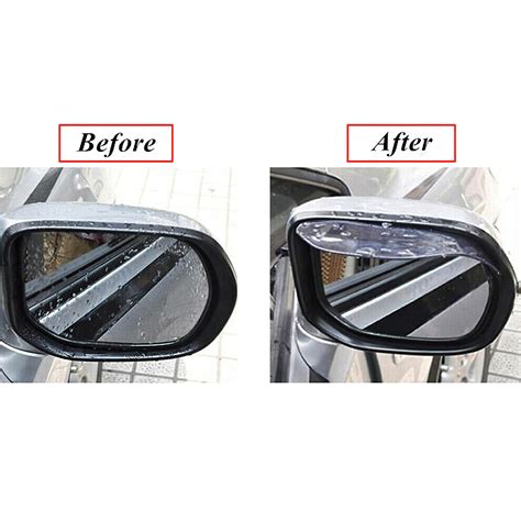 2pcs Universal Car กระจกมองหลังคิ้วกันฝนที่ป้องกันหิมะกระบังแสง Shadow Protector Podofo