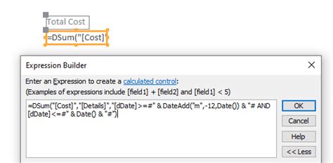 Sum Costs For The Last 12 Months MS Access VBA Stack Overflow
