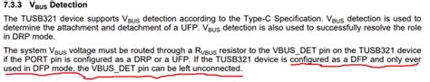 TUSB321 About VBUS DET Pin In DFP Mode Interface Forum Interface TI E2E Support Forums