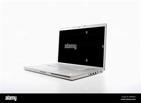 Open Silver Laptop Computer Isolated On White Background Clipping