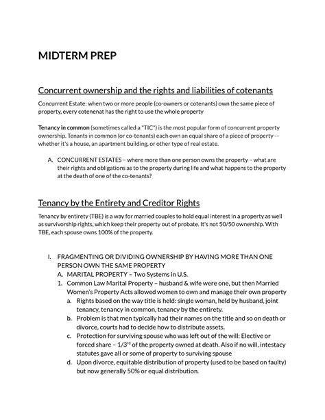 midterm notes midterm prep concurrent ownership and the rights and