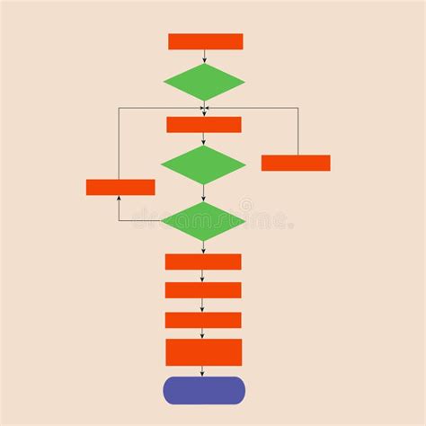 empty flow chart algorithm blocks illustration stock vector