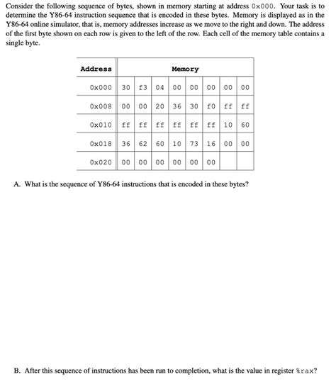 [solved] consider the following sequence of bytes shown