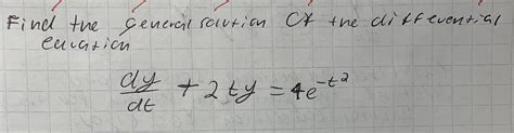Solved Find The General Sourion Ct The Diff Evential