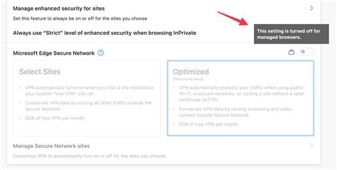 Cant Use Microsoft Edge Secure Network Vpn It Says This Setting Is Turned Off For Managed