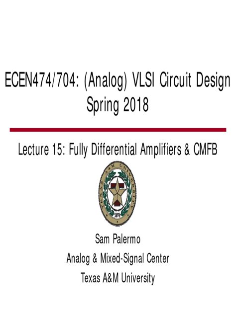Lecture15 Ee474 Fully Diff Amps Cmfb Pdf Amplifier Detector Radio