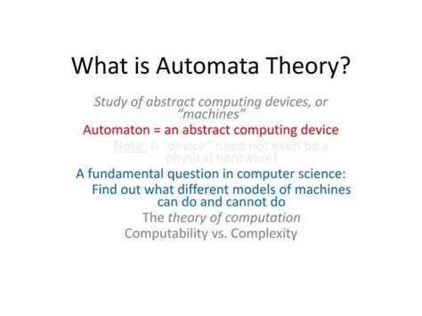 Introduction Of Theory Of Computing Theory Of Computing Has A Important Role In Computing