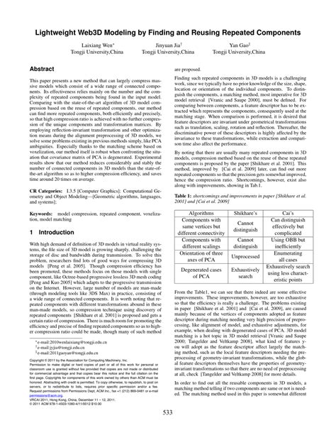 Pdf Lightweight Web3d Modeling By Finding And Reusing Repeated Components