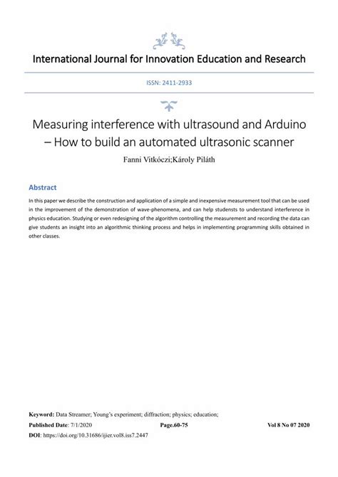 Pdf Measuring Interference With Ultrasound And Arduino How Dokumen Tips