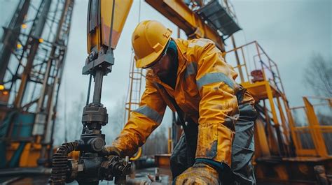 Worker Working On Pipelines At An Oil Well Premium Ai Generated Image