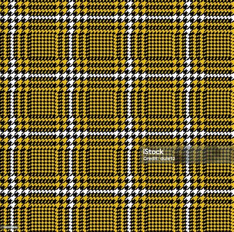 옐로우 글렌 체크 패턴 세련 된 하 운드 치아 체크 무늬 디자인 개에 대한 스톡 벡터 아트 및 기타 이미지 개 검은색 격자무늬 Istock