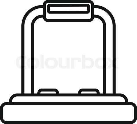 Vr Platform Icon Outline Vector Digital Virtual Projection Colourbox