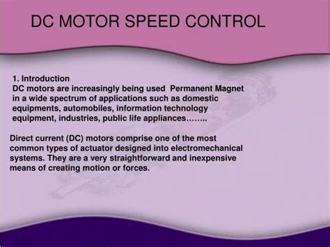 PPT DC MOTOR SPEED CONTROL PowerPoint Presentation Free Download ID 4493553 PPT DC MOTOR SPEED CONTROL PowerPoint Presentation Free Download ID 4493553