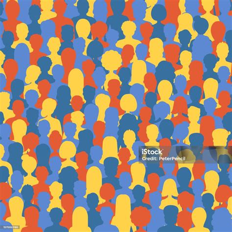 다문화 군중 다른 남자와 여자의 그룹입니다 젊은이 성인 및 노인 유럽인 아시아인 아프리카인 아라비아인 텅 빈 얼굴 벡터 그림입니다 정사각형 구성 가득 찬에 대한 스톡 벡터