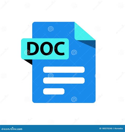 Vector Blue Icon DOC File Format Extension Stock Vector Illustration Of Document Extension