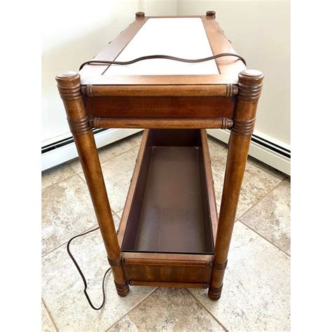 1970s Drexel Heritage Faux Bamboo Lighted Console Table Sofa Table With Planter Chairish