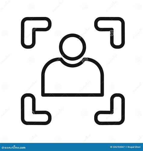 Face Detection Icon Black And White Vector Sign Stock Vector