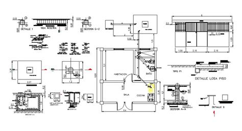 House Plan Elevation Section And Other Construction Detail 2d View Cad Block Layout Dwg File