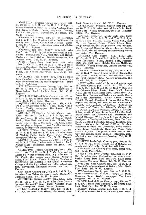 The Encyclopedia Of Texas Vol 1 Page 122 The Portal To Texas History