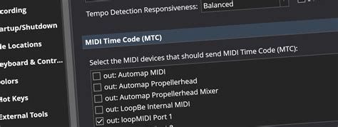 MIDI Time Code MTC Support