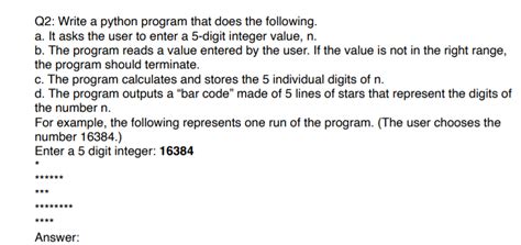 Solved Q2 Write A Python Program That Does The Following