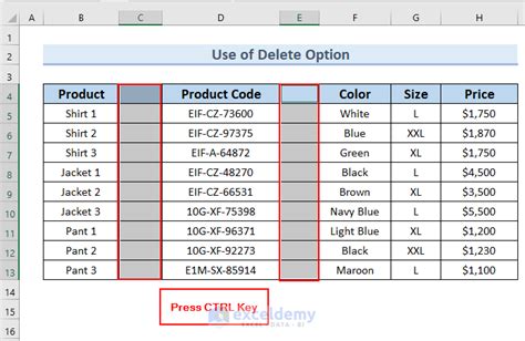 How To Delete Unused Columns In Excel 6 Methods