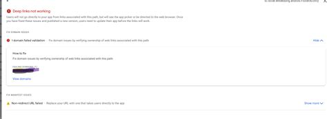 Firebase Pagelink Reported In Play Console With Domain Failed