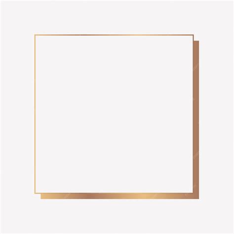 빈 배경에 사각 골드 프레임 무료 벡터